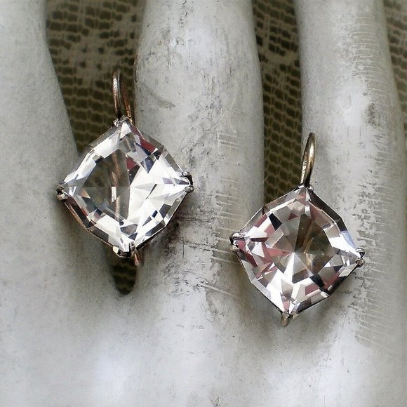 Jewelry | Vintage Russian Russia Silver 875 15mm X 15mm Rock Crystal ...